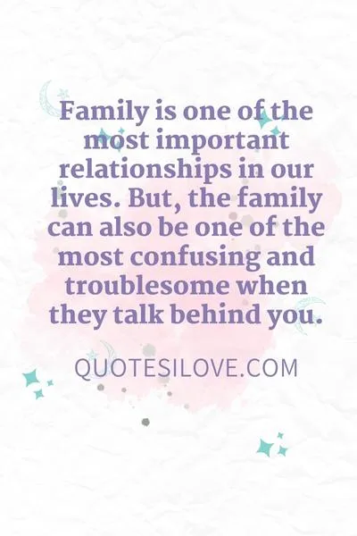Family Talking Behind My Back Quotes