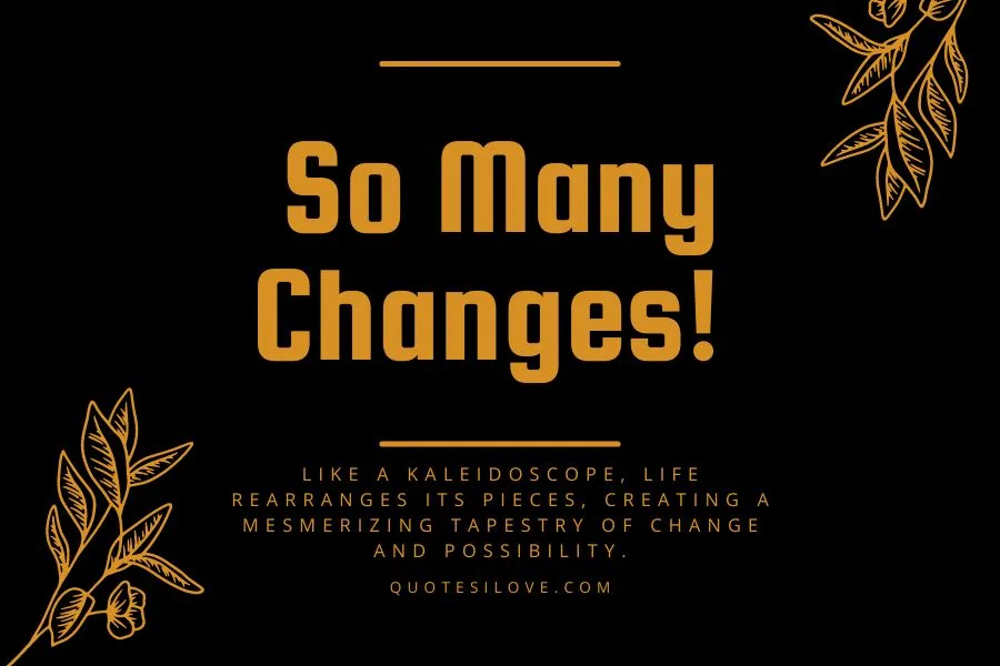 So Many Changes Quotes Quotes I Love
